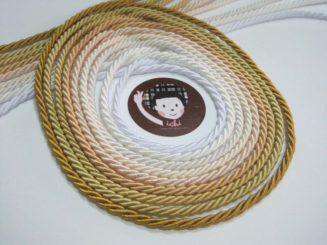 5 Yd 4 Mm Twisted Cord, White Twisted Cord, Gold Twisted Cord, Braided ...