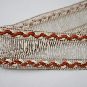 5 Yards Mahogany Linen Braid, Linen Lace, Linen Trim, Natural Trim ...