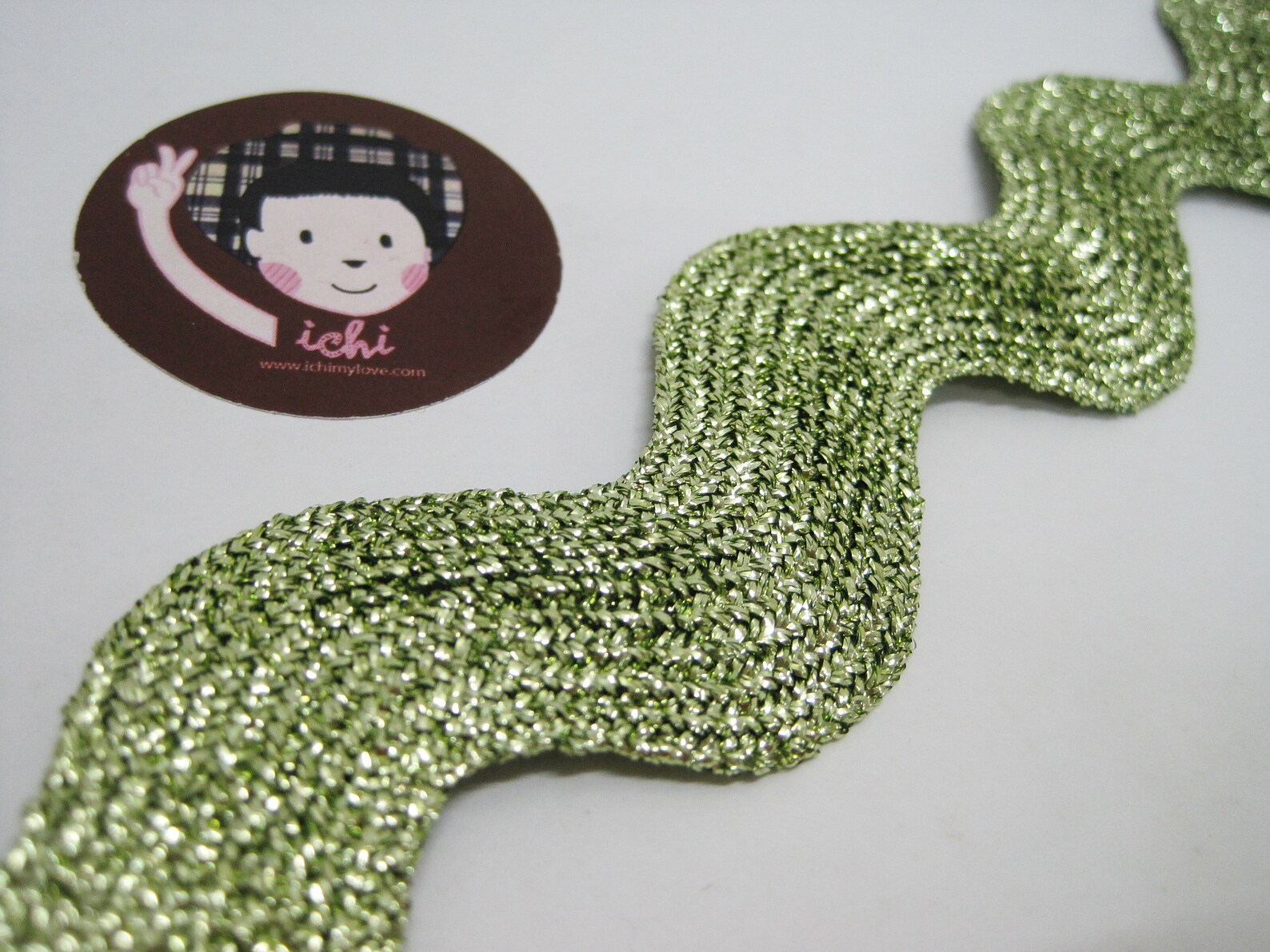 5 Yards Olive Green Jumbo Metallic Rick Rack Trim, Metallic Rick Rack ...