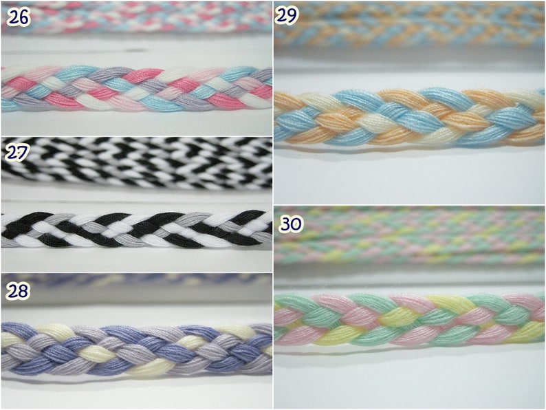 5 Yards Braided Trim, Multicolored Trim, Flat Braided Cord, Braided ...