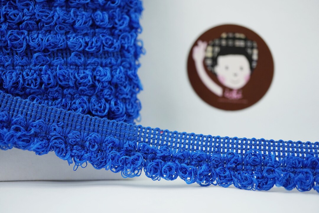 5 Yards Royal Blue Curly Loop Fringe, Fluffy Fringe, Curly Fringe, Loop ...