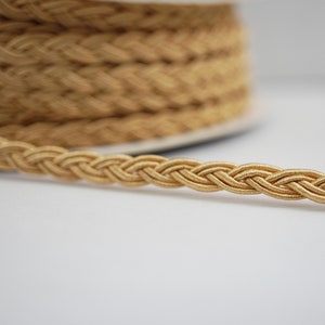 5 Yards 1/4" Gold Braided Cord, Gold Cord, Flat Braided Cord, Flat Cord ...