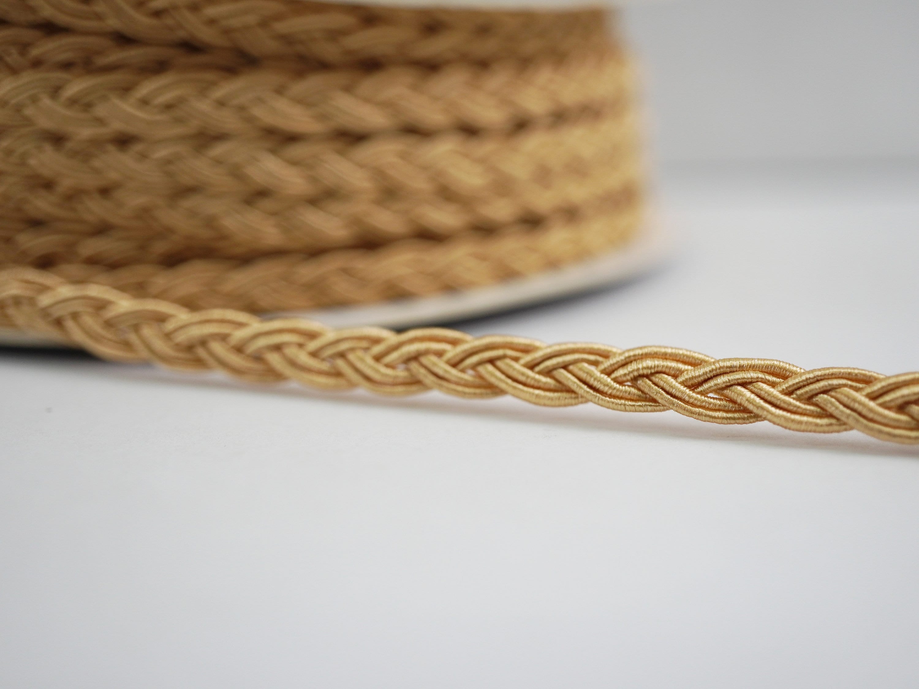 5 Yards 1/4" Gold Braided Cord, Gold Cord, Flat Braided Cord, Flat Cord ...