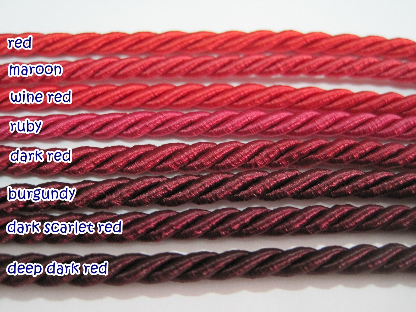 5 Yd 4 Mm Twisted Cord Red Twisted Cord Red Soutache - Etsy