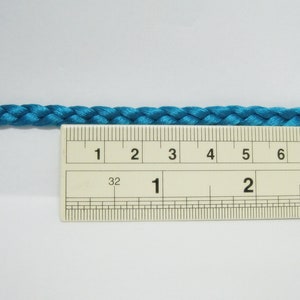 5 Yards 1/4" Braided Cord, Aqua Blue Cord, Flat Braided Cord, Flat Cord ...