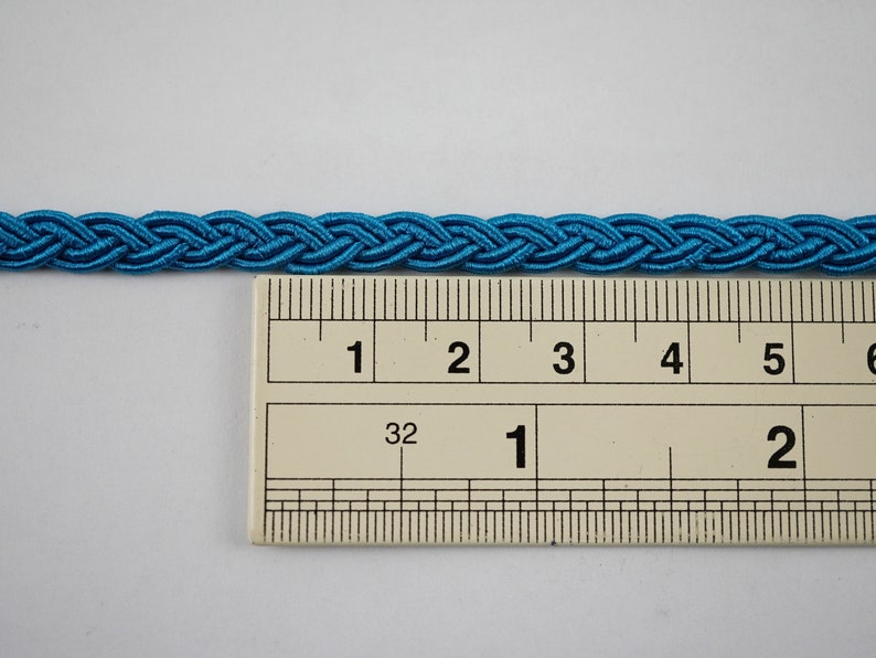 5 Yards 1/4" Blue Braided Cord, White Cord, Flat Braided Cord, Flat ...