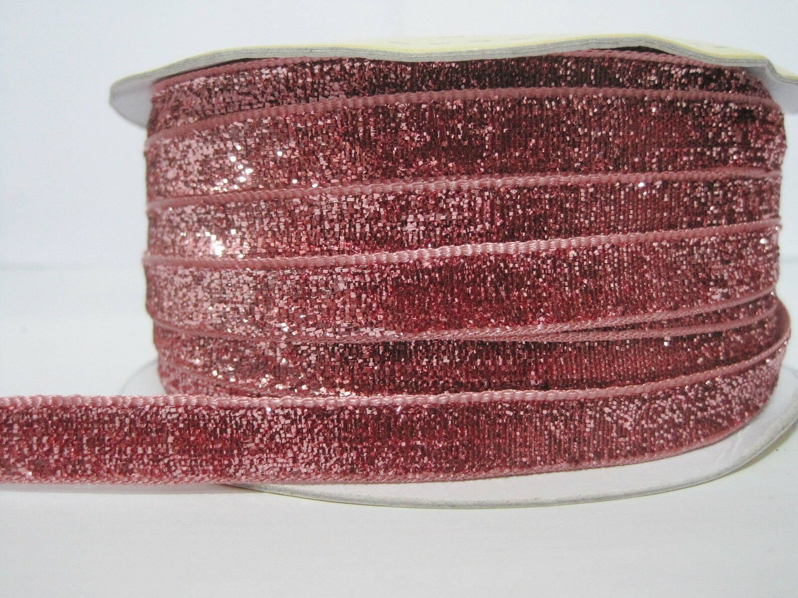 5 Yards 3/8 Rose Pink Metallic Glitter Ribbon Glitter - Etsy