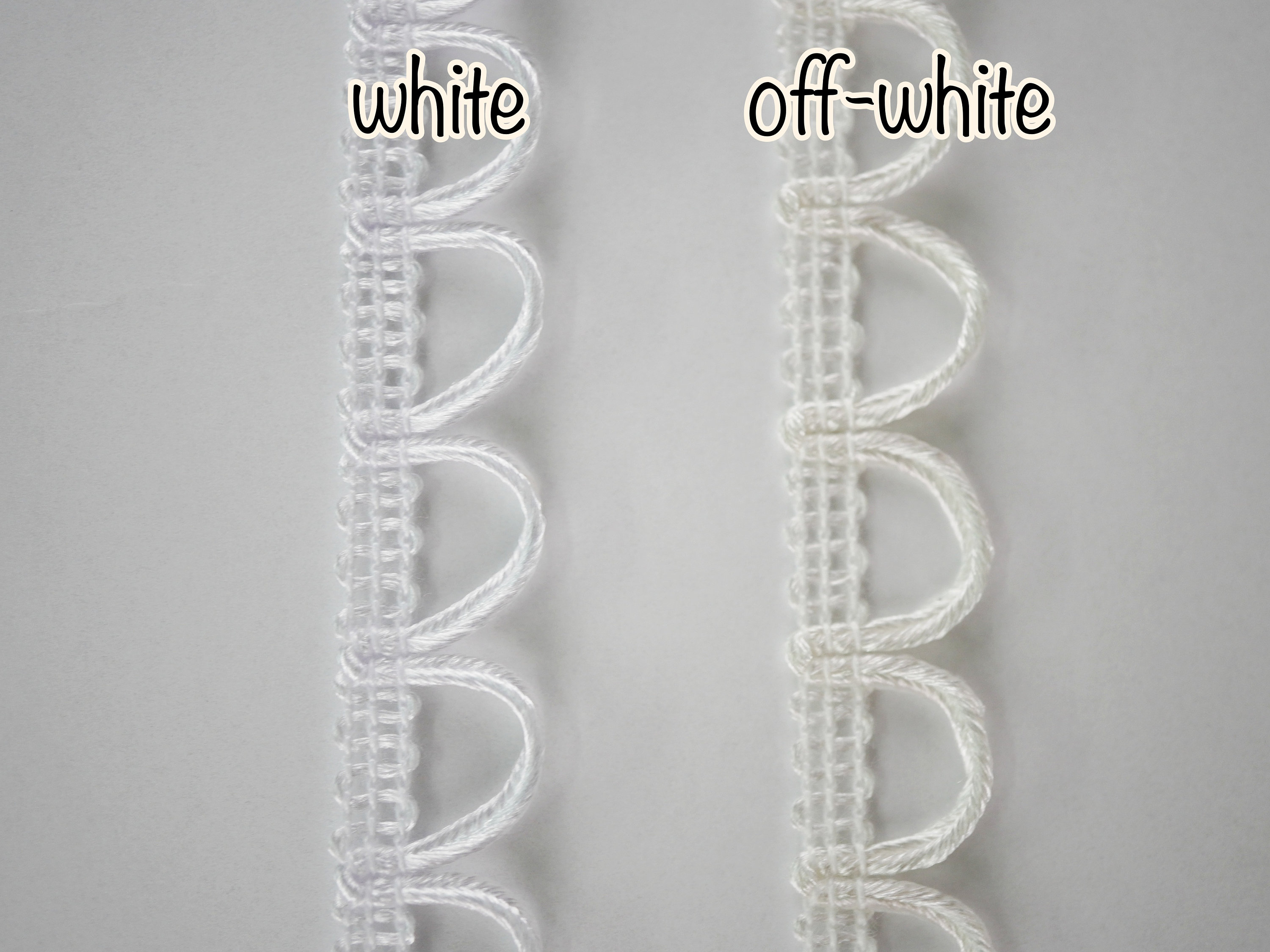 5 Yards White Loop Trim, Loop Trim, Braided Trim, Button Looping Trim ...