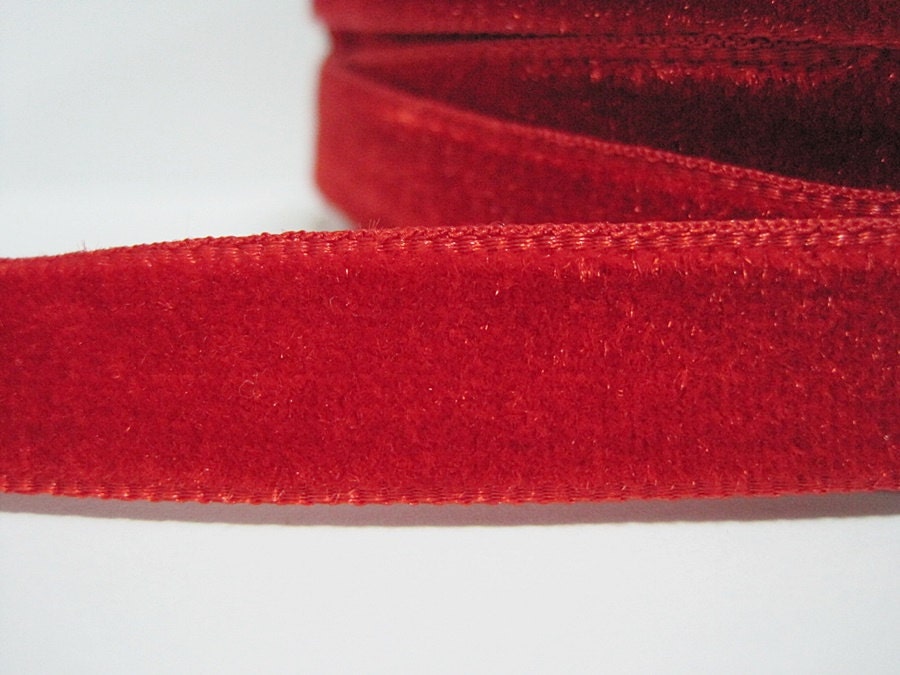 5 Yards 1/2 Red Velvet Ribbon Red Velvet Ribbon | Etsy