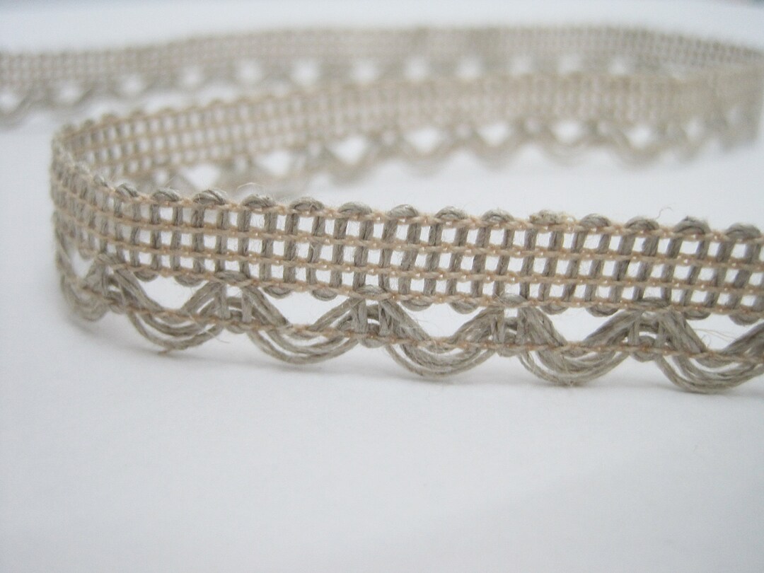 5 Yards Linen Braided Trim, Natural Trim, Wholesale Trims, Linen Lace ...