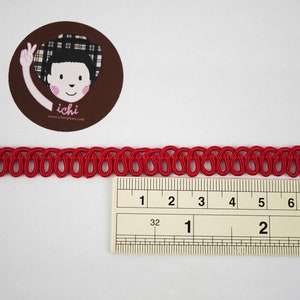 5 Yards Red Braid, Loop Trim, Shiny Braid, Picot Braid, Picot Trim ...