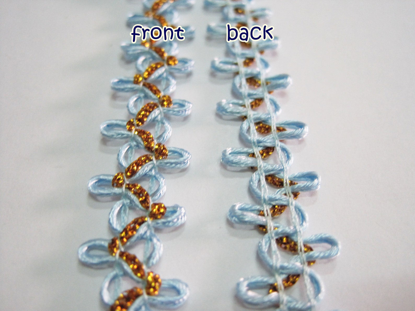 5 Yards Light Blue Picot With Metallic Braided Picot Edge - Etsy