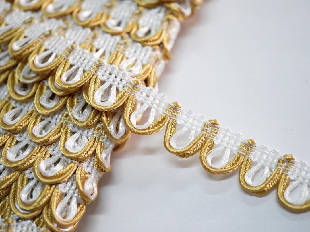 5 Yards 1/2" Gold-white Loop Trim - Etsy