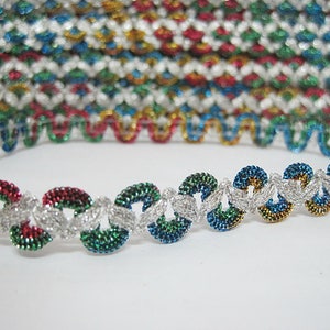 5 Yards Multicolored Metallic Rick Rack Trim, Ric Rac Trim, Rick Rack ...