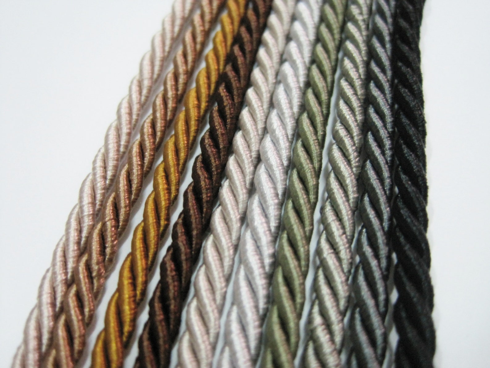 5 Yd 4 Mm Twisted Cord Black Twisted Cord Brown Twisted | Etsy