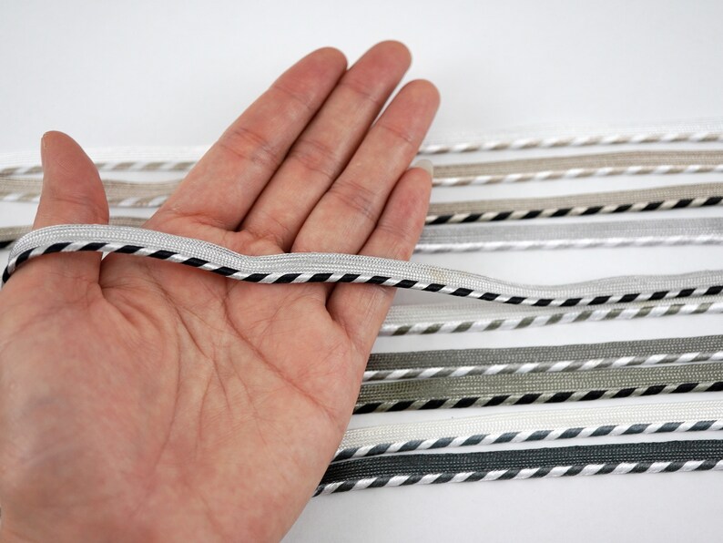 5 Yards Gray Lip Cord Piping, Edge Piping, Decorative Edging, Lip Cord ...