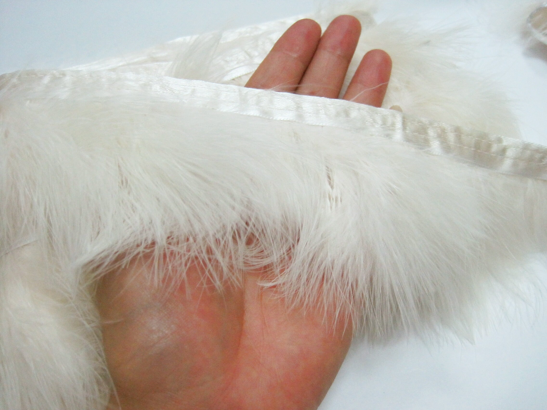 1 Yard Fur Trim Cream Bird Fringe Bird Feather Trim Turkey | Etsy