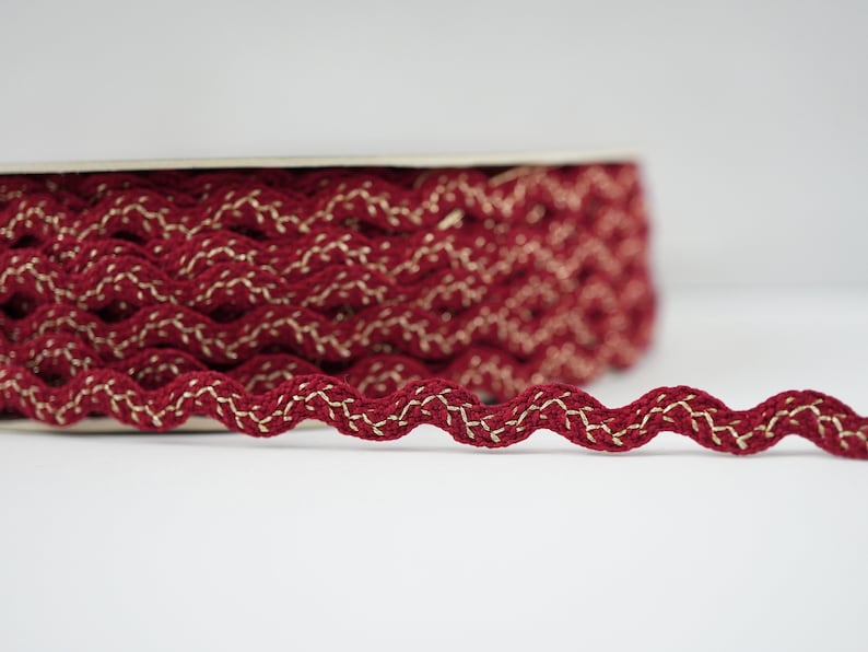 5 Yards Christmas Rick Rack With Gold Metallic Tiny Rick - Etsy