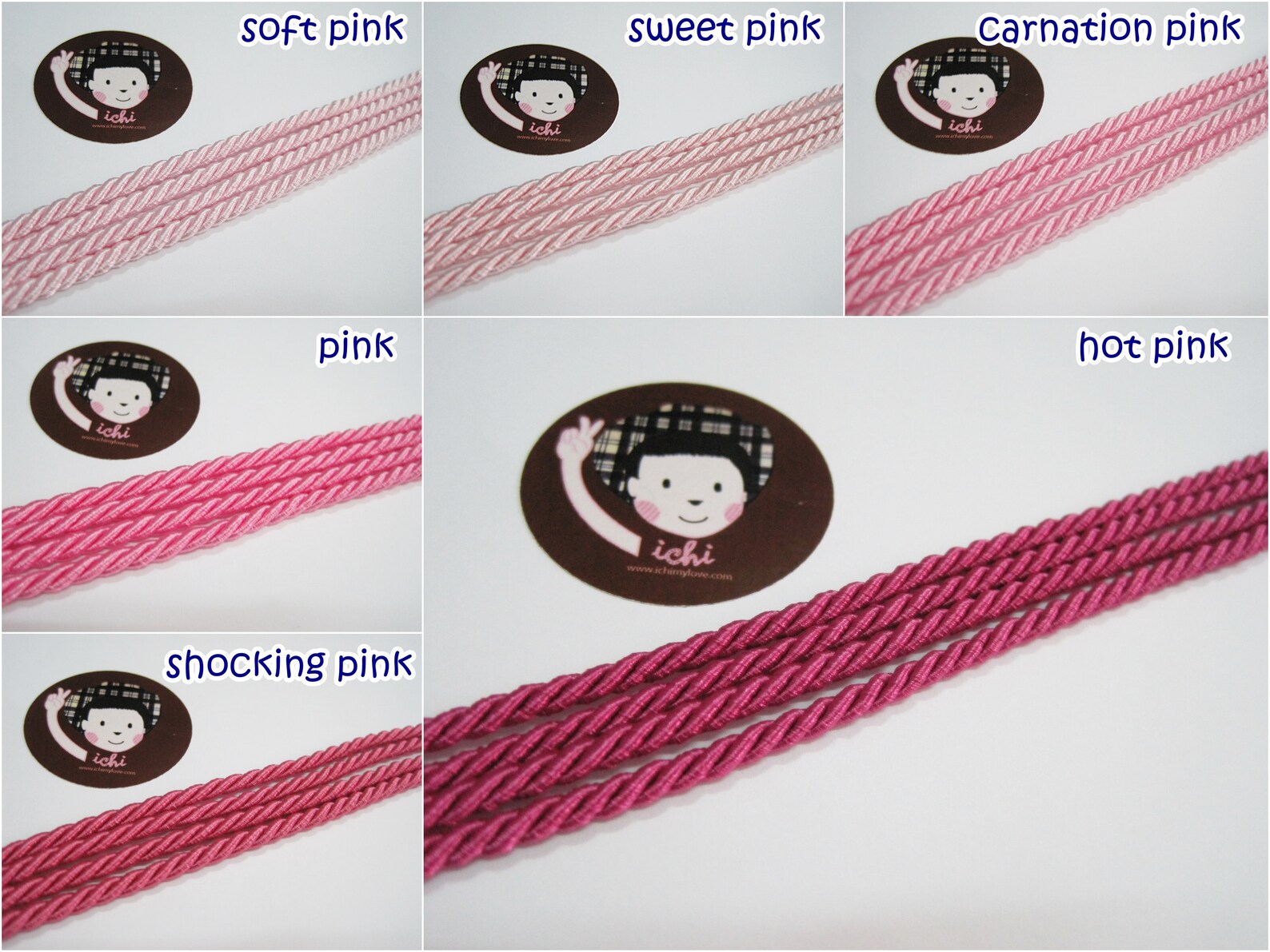 5 Yd 4 Mm Twisted Cord Pink Twisted Cord Braided Cord | Etsy