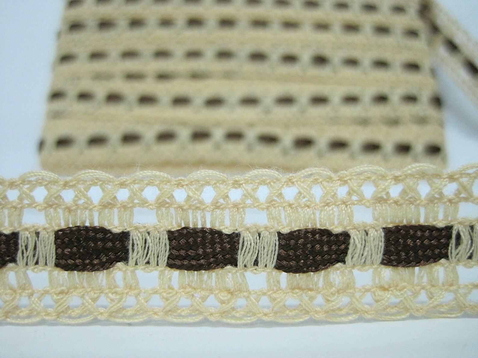 5 Yards Harvest Gold Lace Trim With Dark Brown Ribbon Insert - Etsy