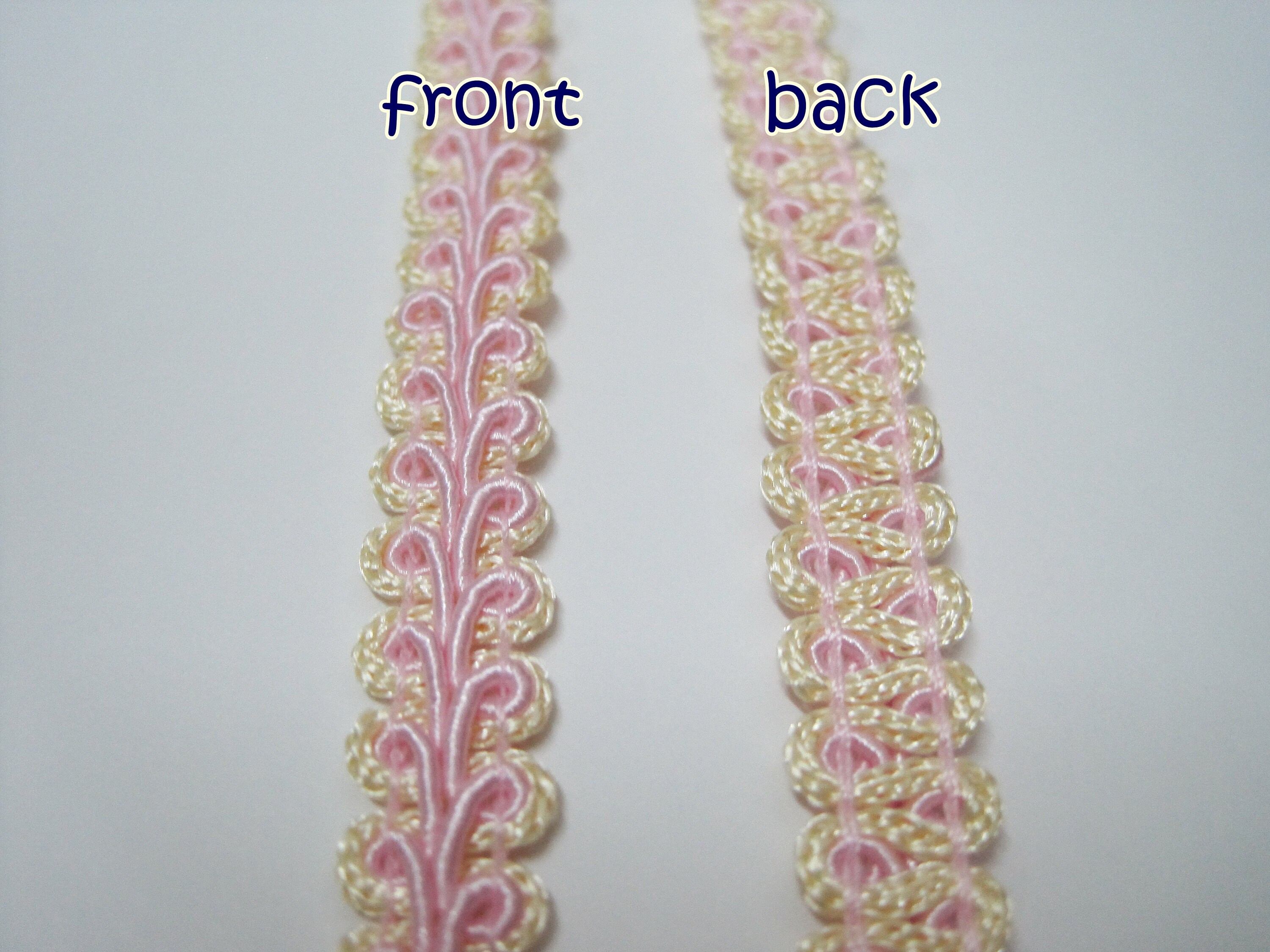 5 Yards 3/8" Soft Pink-vanilla Gimp Braided Trim, Gimp Braid, Braided ...