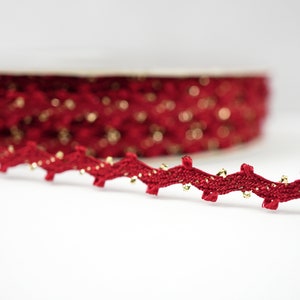 5 Yards Christmas Picot Rick Rack With Gold Metallic, Tiny Rick Rack ...