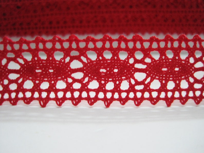 5 yards 1 Red Crochet Lace Trim Lace Trim Crochet Lace | Etsy