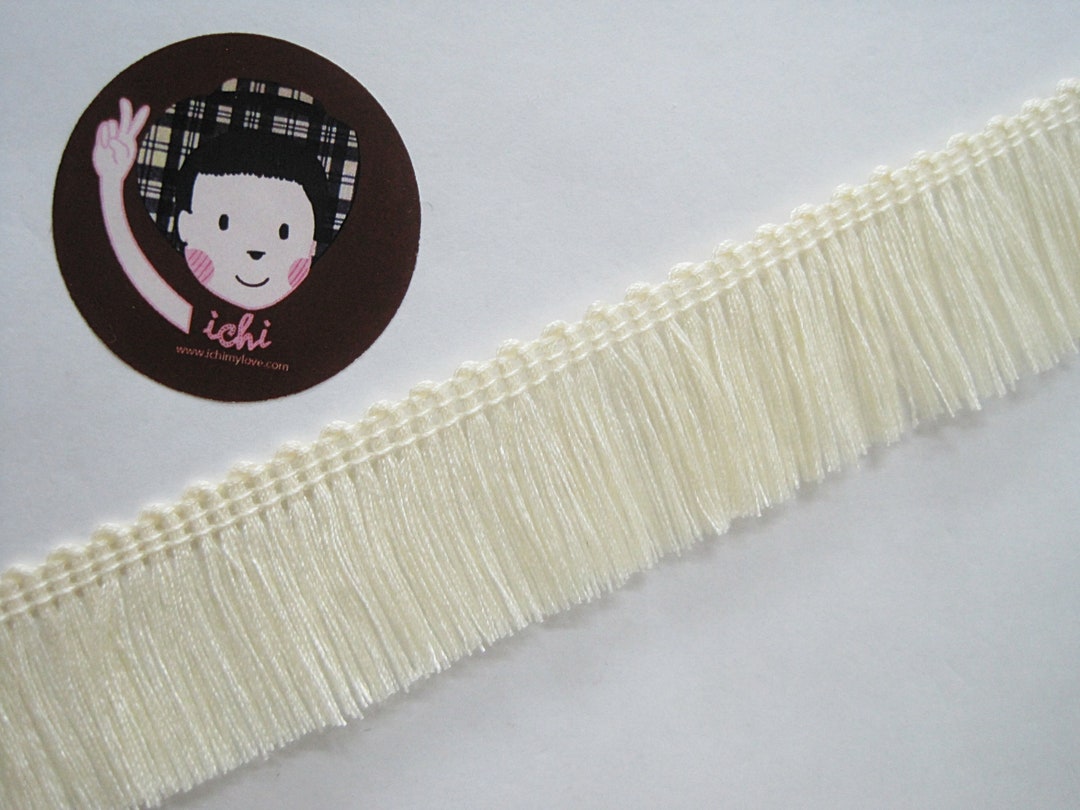 5 Yards Cream Cotton Tassel Trim, Cream Trim, Cream Tassel Fringe ...
