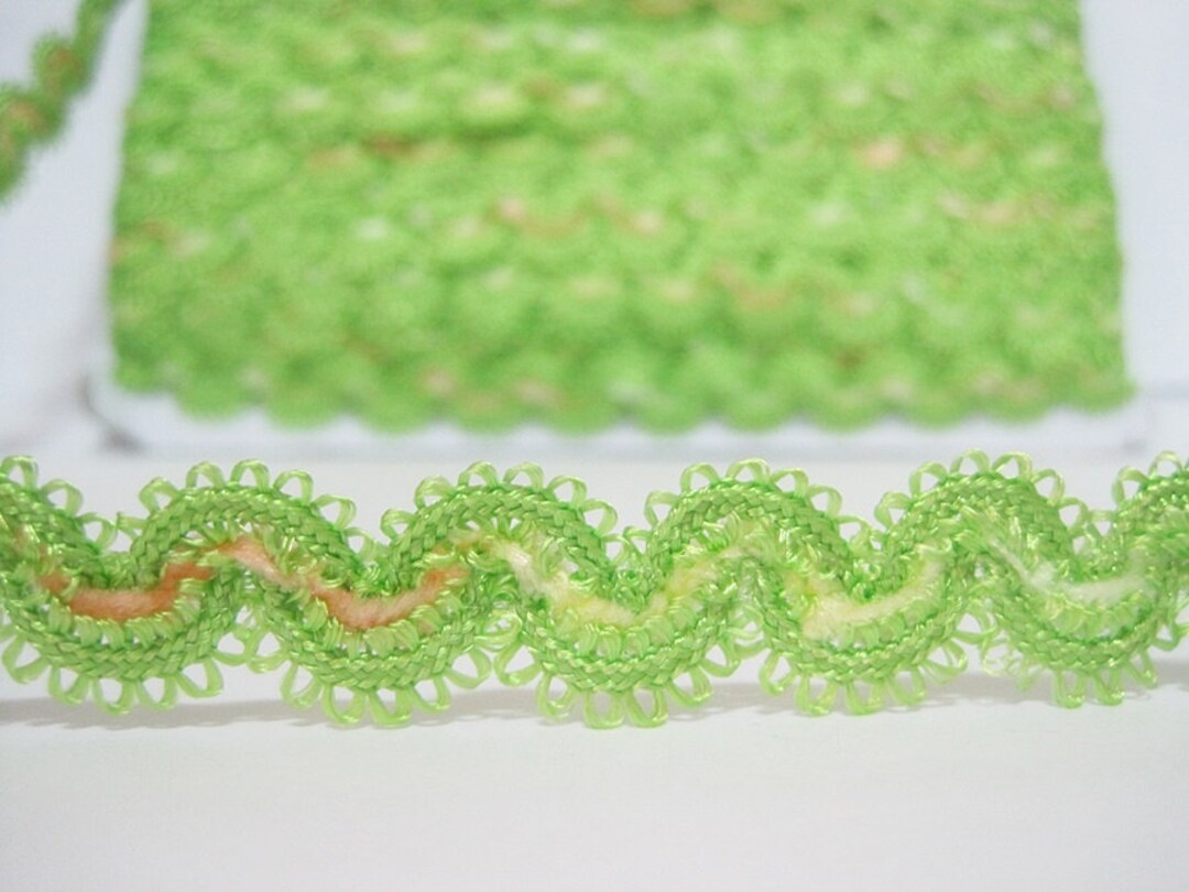 5 Yards 5/8" Lime Green Chenille Rick Rack Trim, Lime Green Rick Rack ...