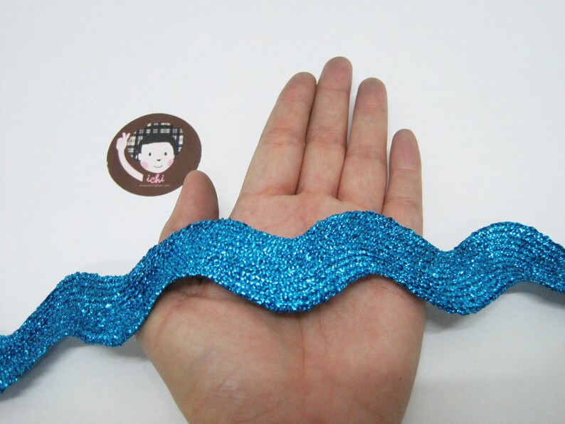 5 Yards Aqua Blue Jumbo Metallic Rick Rack Trim Metallic Rick | Etsy