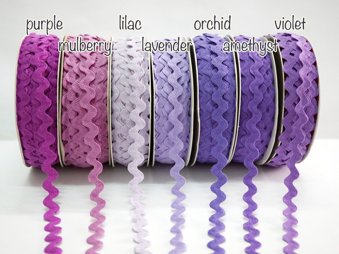 5 Yards 1/2" Purple Matte Rick Rack Trim, Lavender Ric Rac Trim, Rick ...