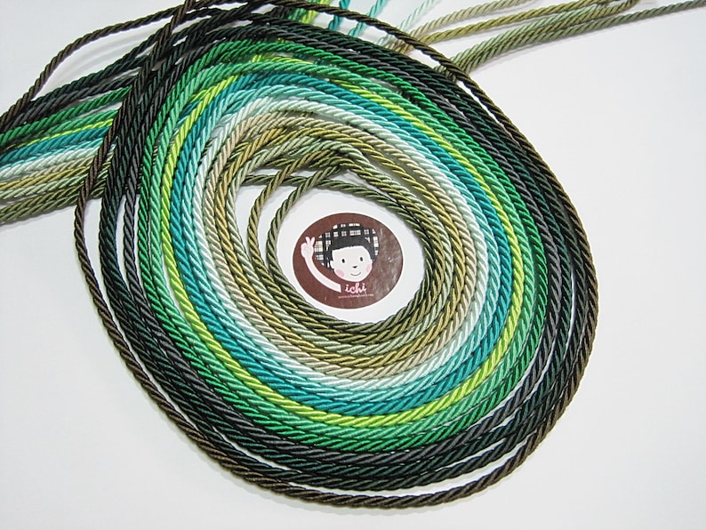 5 Yd 4 Mm Twisted Cord Green Twisted Cord Teal Twisted Cord - Etsy