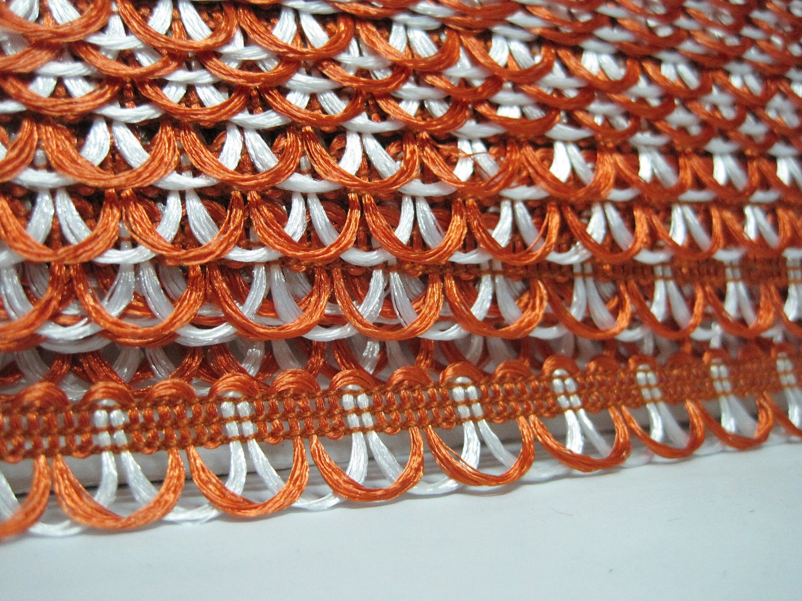 5 Yards Tangerine-white Scallop Loop Loop Trim Braided Trim - Etsy