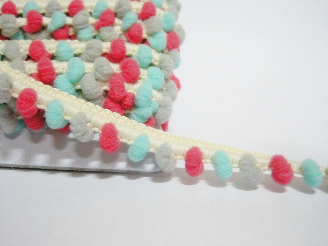 5 Yards Mini Pom Pom Trim, Multicolored Pom Pom Trim, Pom Pom Trim ...