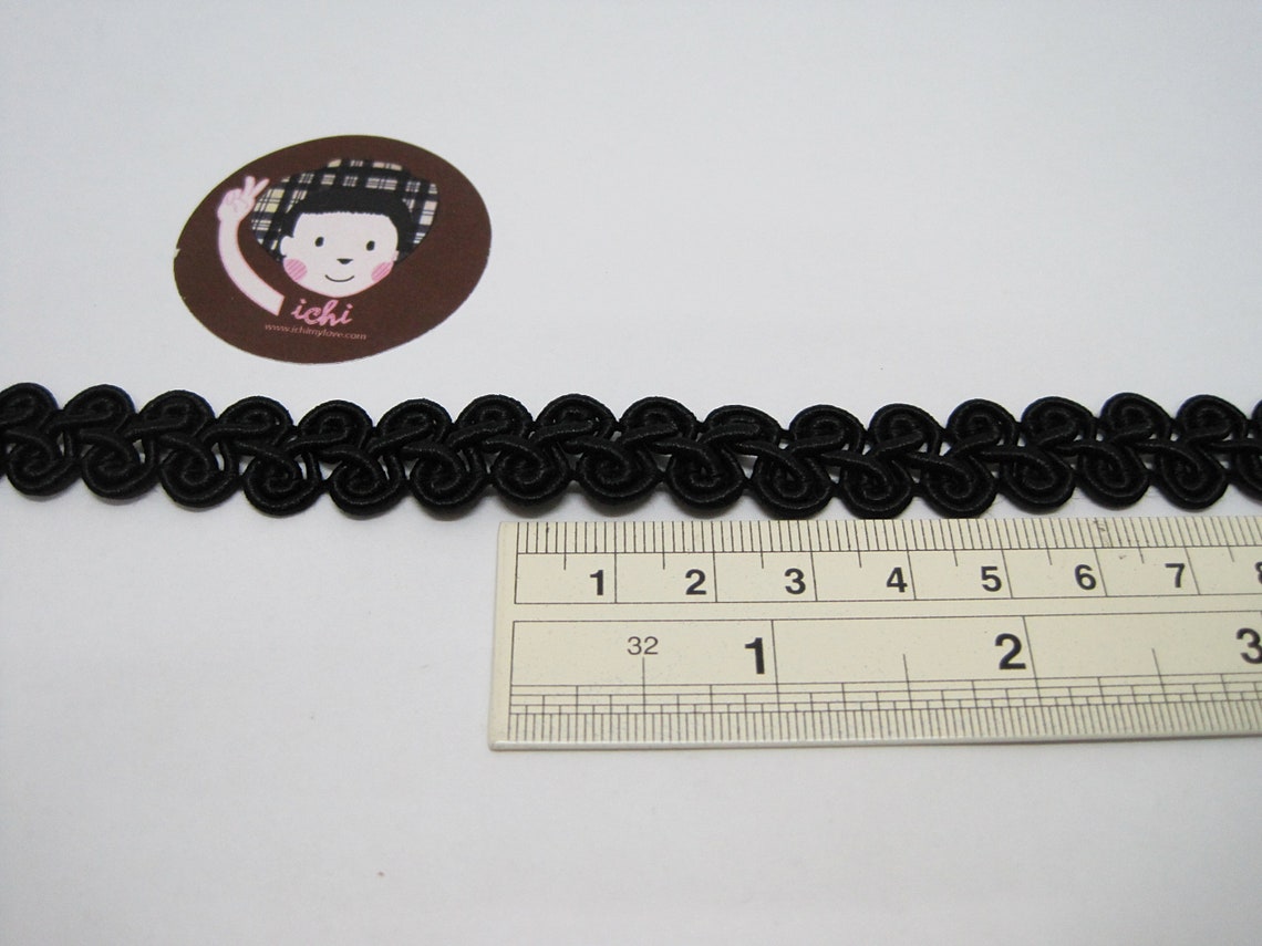 5 Yards 1/2 Black Gimp Braided Trim Gimp Braid Braided | Etsy