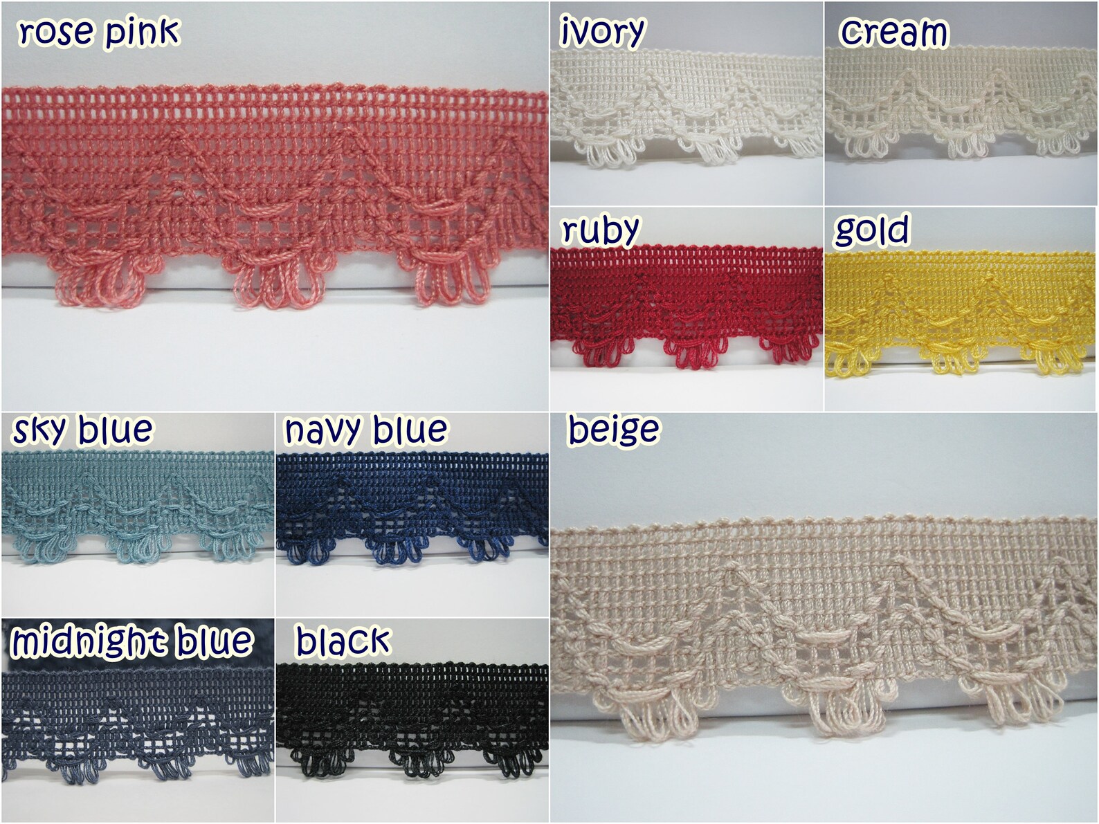 5 Yards 1 Navy Blue Lace Trim Lace Trim Crochet Lace - Etsy