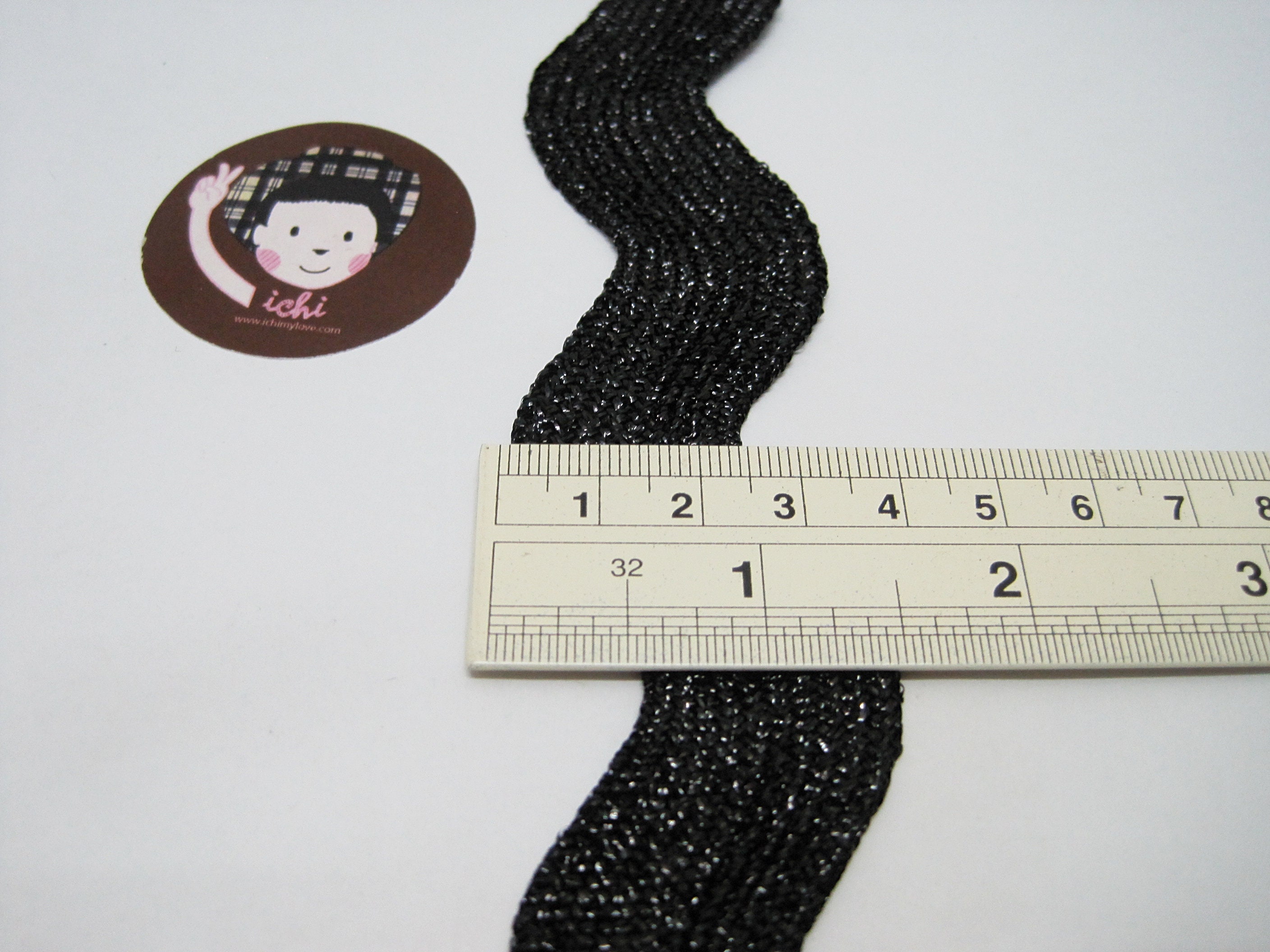 5 Yards Black Jumbo Metallic Rick Rack Trim Metallic rick | Etsy