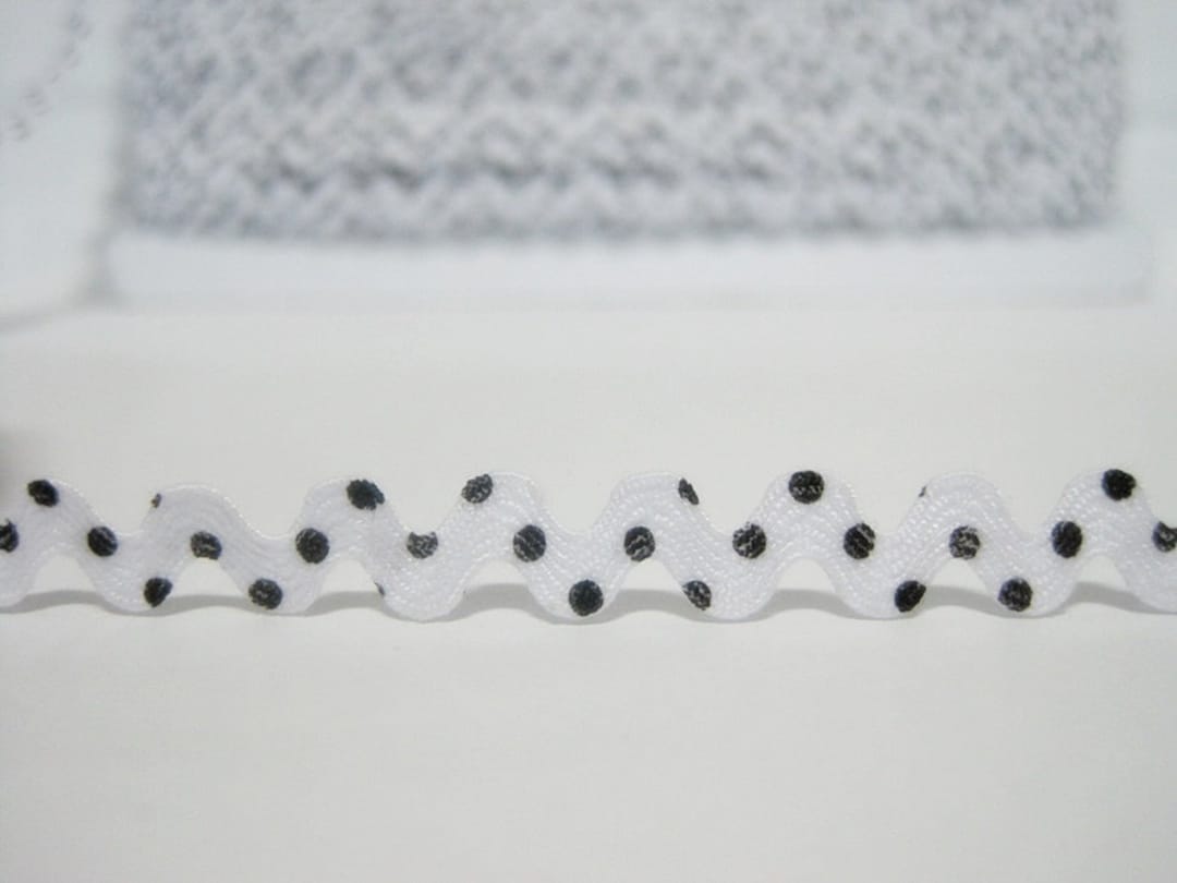 5 Yards White Polka Dot Mini Rick Rack Trim, Ric Rac Trim, Rick Rack ...
