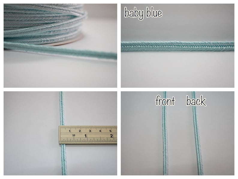 5 Yards 5 Mm Blue Soutache Cord, Soutache Braid, Shiny Cord, Flat Cord ...