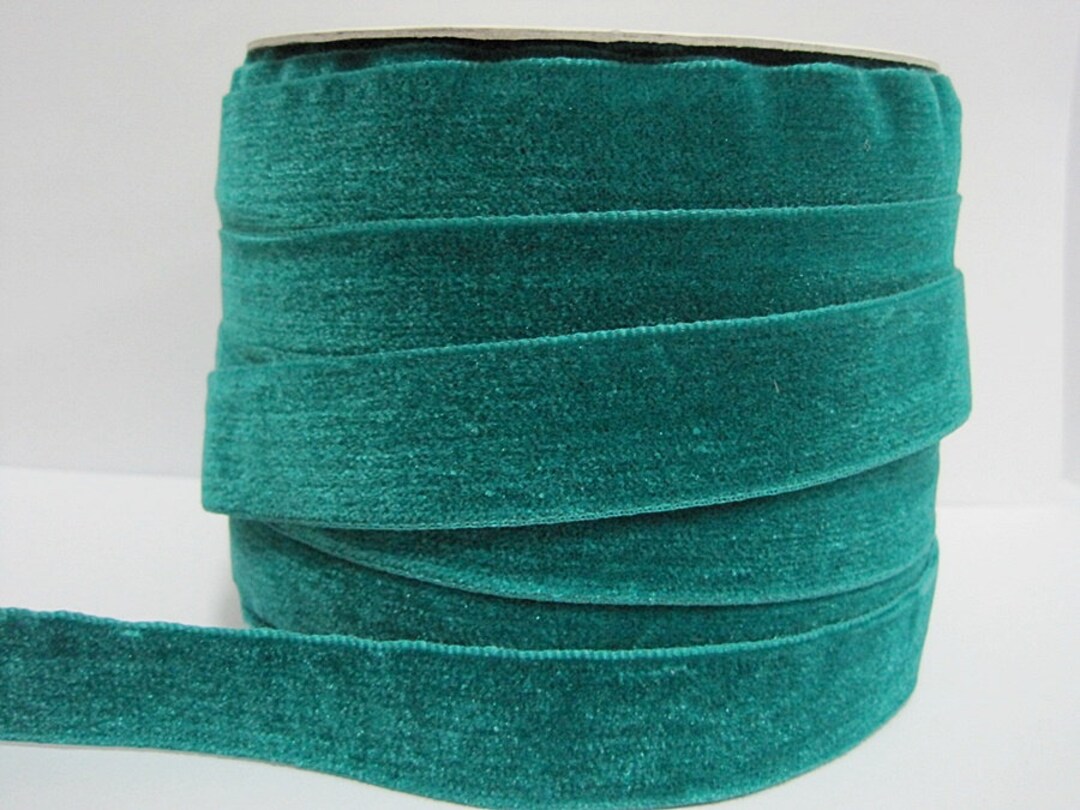 5 Yards 7/8" Teal Velvet Ribbon, Velvet Ribbon, Ribbon Lot, Wholesale ...