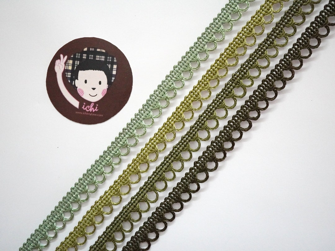 5 Yards Green Loop Trim, Green Loop Lace Trim, Wholesale Trim, Looped Trim, Loop Fringe, Olive ...