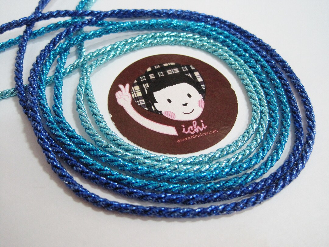 5 Yd 2.5 Mm Blue Metallic Twisted Cord, Blue Twisted Cord, Braided Cord ...