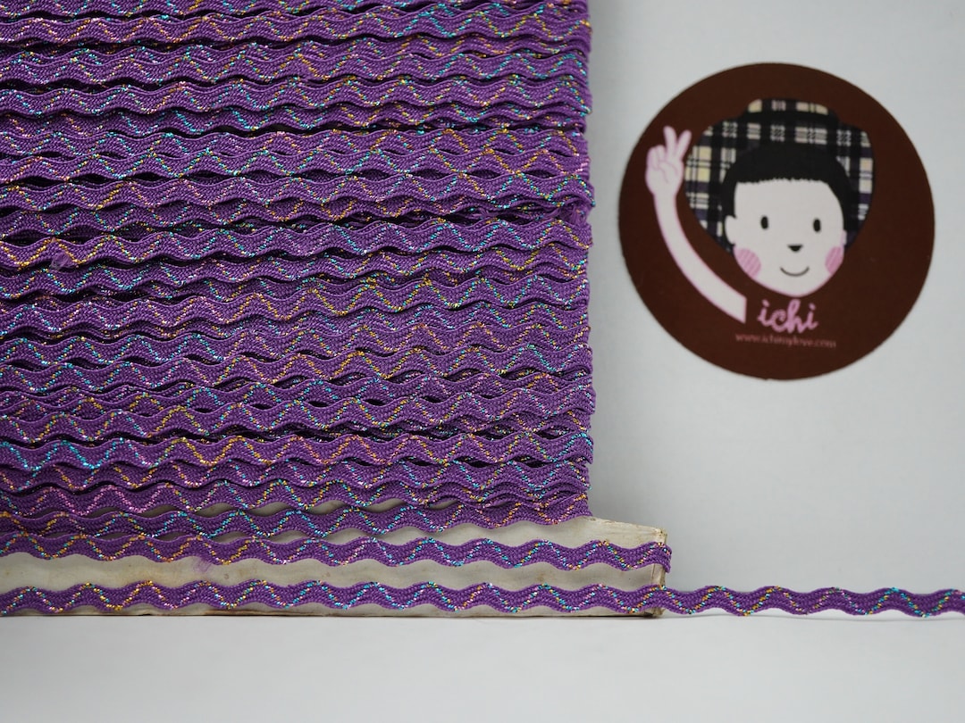 5 Yards Violet Tiny Rick Rack With Rainbow Metallic, Tiny Rick Rack ...