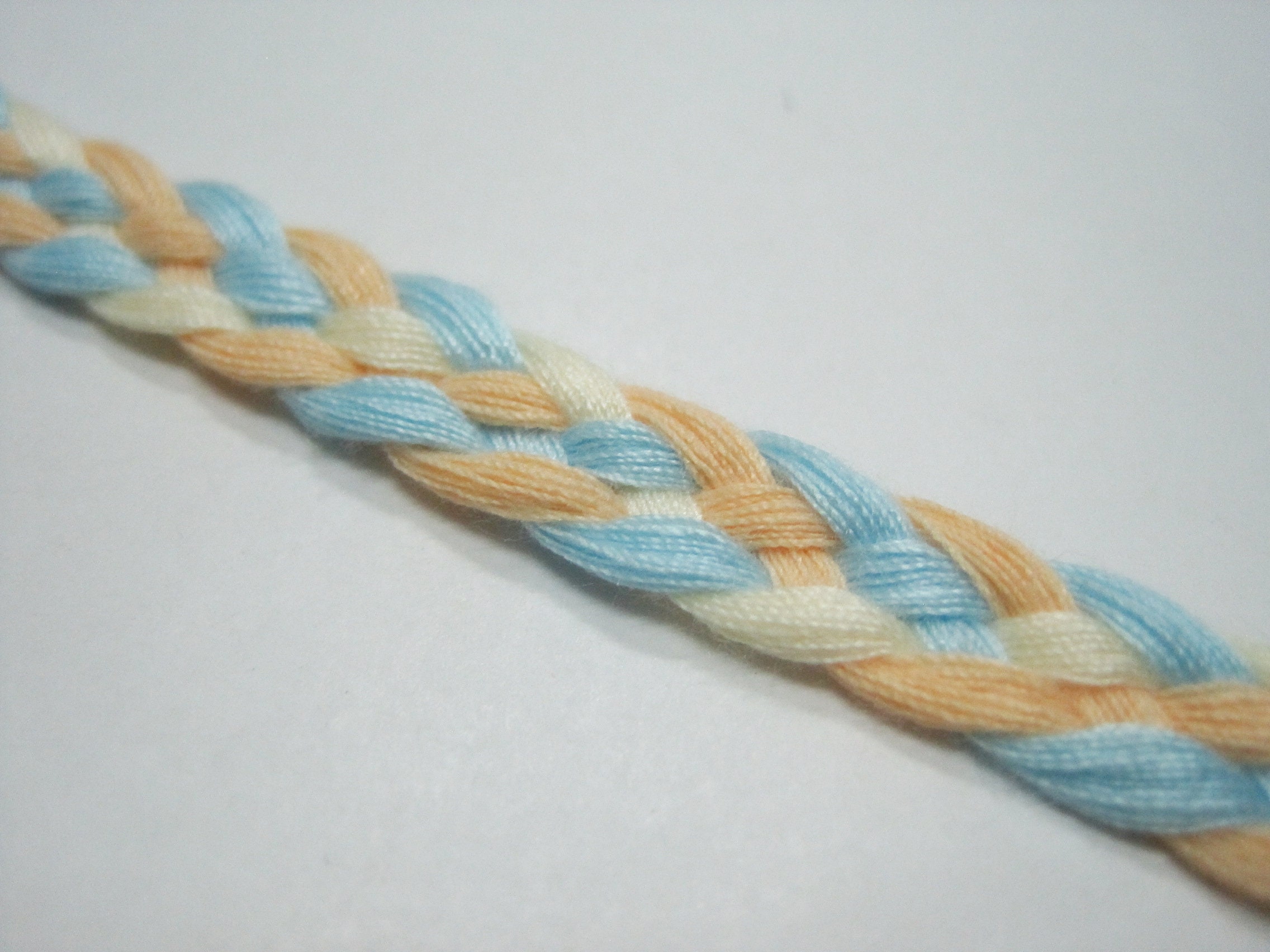 5 Yards Braided Trim, Multicolored Trim, Flat Braided Cord, Braided ...