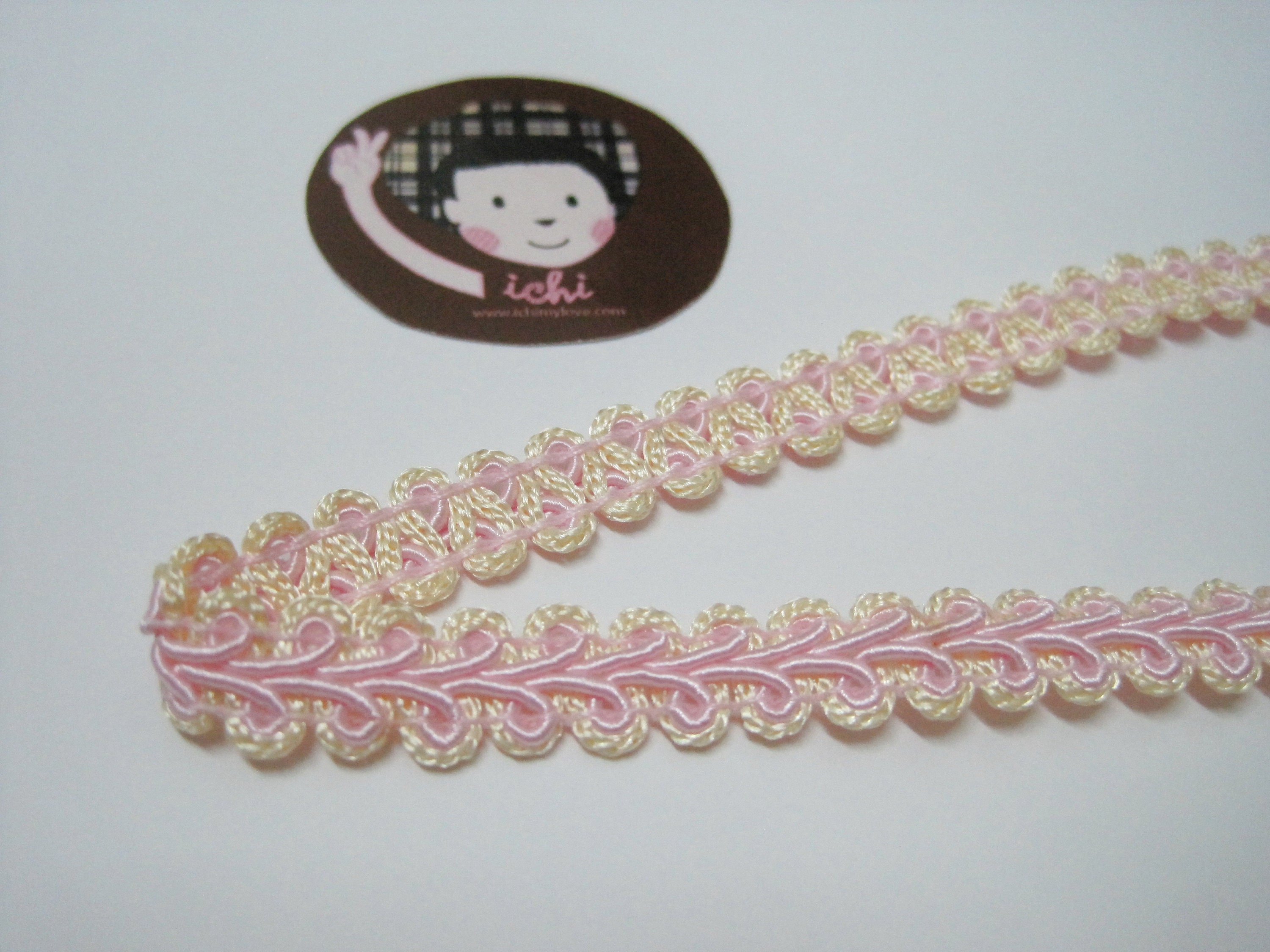 5 Yards 3/8" Soft Pink-vanilla Gimp Braided Trim, Gimp Braid, Braided ...