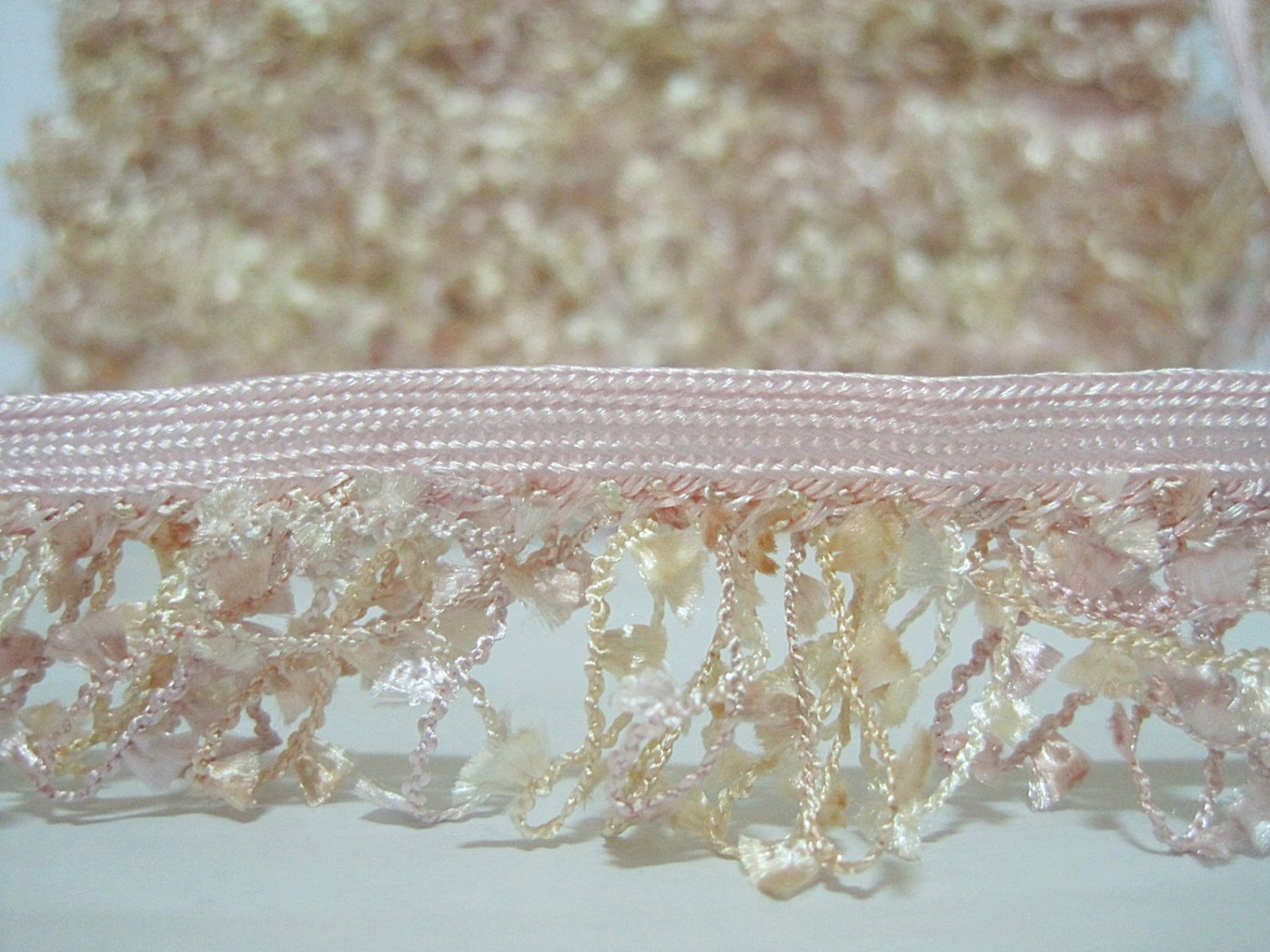 5 Yards Soft Pink Loop Trim Multicolored Tiny Tassel Trim - Etsy