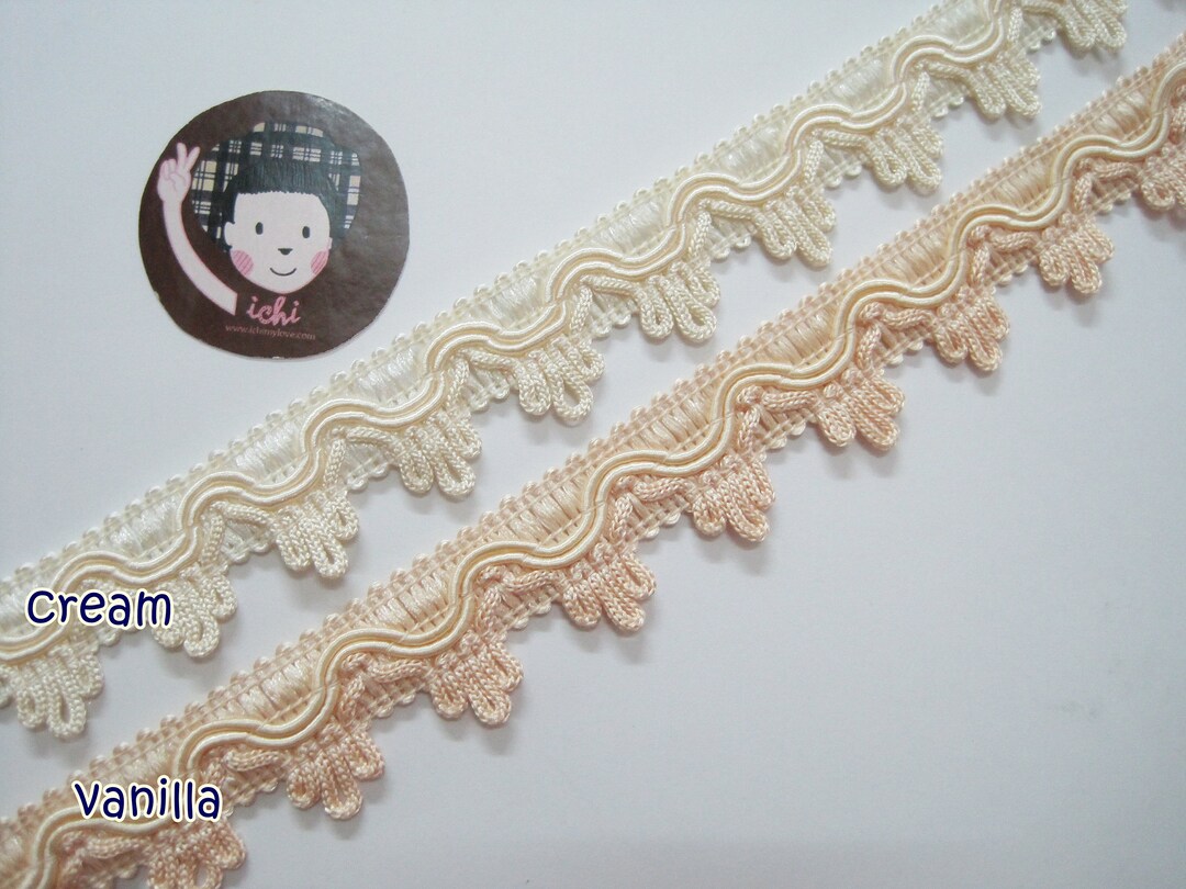 5 Yards Cream Scalloped Loop Fringe, Vintage Lace, Loop Trim, Wholesale ...