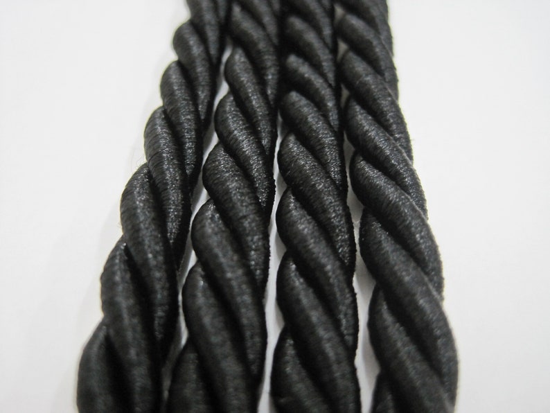 5 Yd 7 Mm Black Twist Cord Braided Cord Soutache Cord - Etsy
