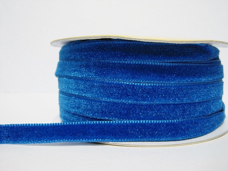 5 yards 3/8 Royal Blue Velvet Ribbon Blue Ribbon | Etsy