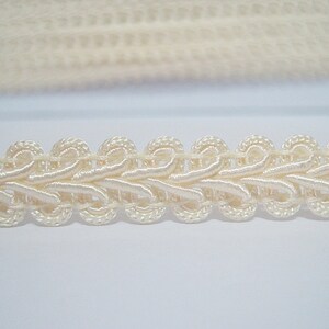 5 Yards 1/2" Cream Gimp Braided Trim, Gimp Braid, Braided Cord, Braided ...